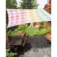 Colorful Plaid Sun Shade Sail 6.5'X10' Spring Modern UV Block Outdoor ...