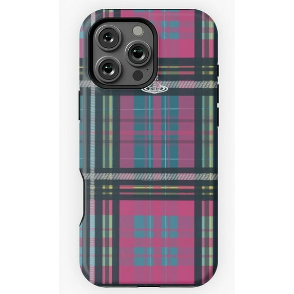 Colorful Plaid Tartan Fusion Abstract Artwork iPhone 11–16 Pro Max Compatible Phone Case ...