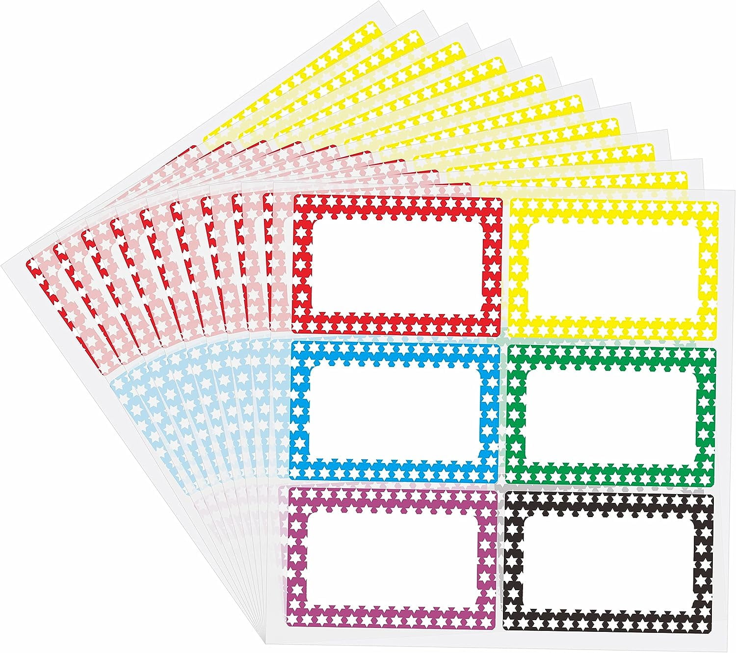 Colorful Plain Name Tag Labels Coloured Sticky Clothing Border Name Tag ...