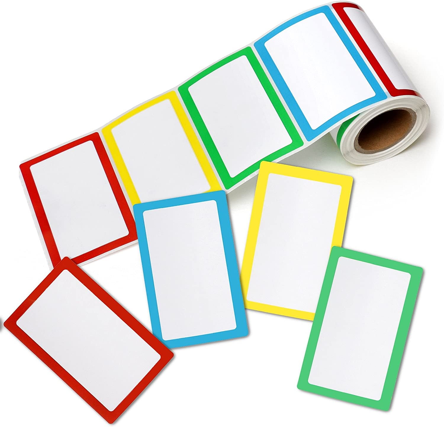Colorful Plain Name Tag Sticker Labels [200 Labels, 3 1/2" x 2 1/4 ...