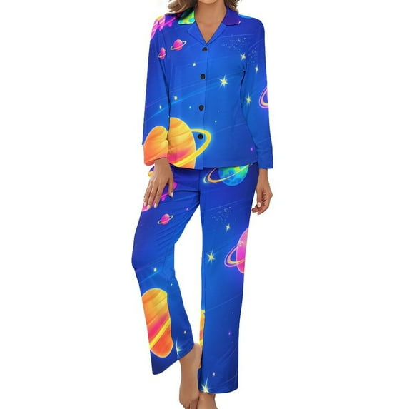 Colorful Planetary Orbit Art-2 Pajamas Woman Vintage Pajamas Set 2 ...