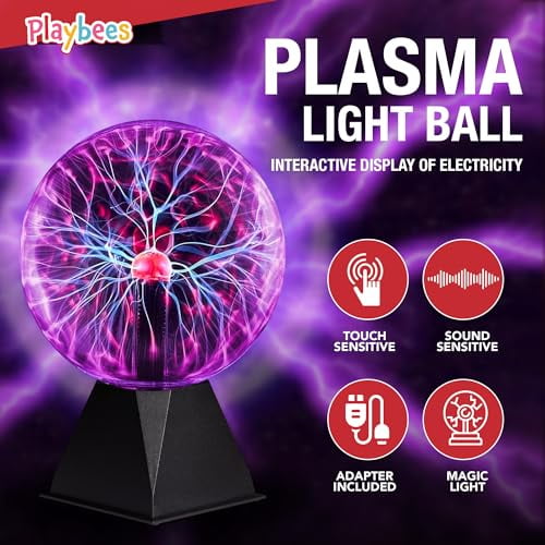 Colorful Plasma Ball - 7 Inch - Tesla Coil Bulb Static Electricity in a ...