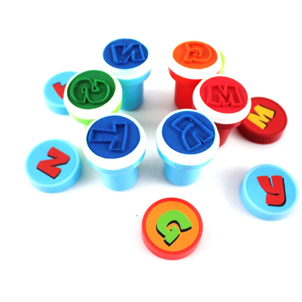 SEWOART Alphabet Stampers Plastic 26Pcs 1.4*1In Cartoon Shapes For Kids ...