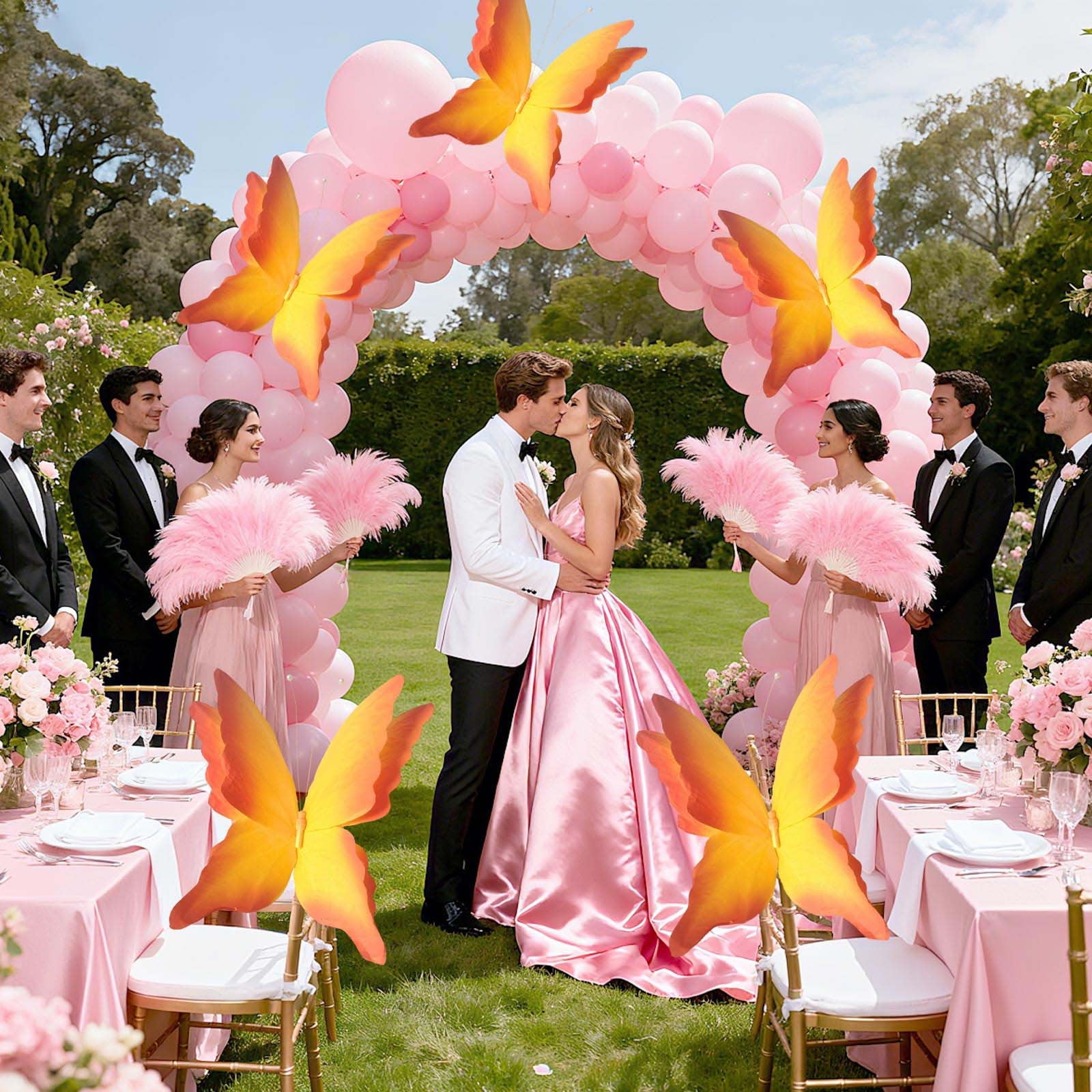 Colorful Plastic Butterfly Decorations for Outdoor Weddings, Parties ...