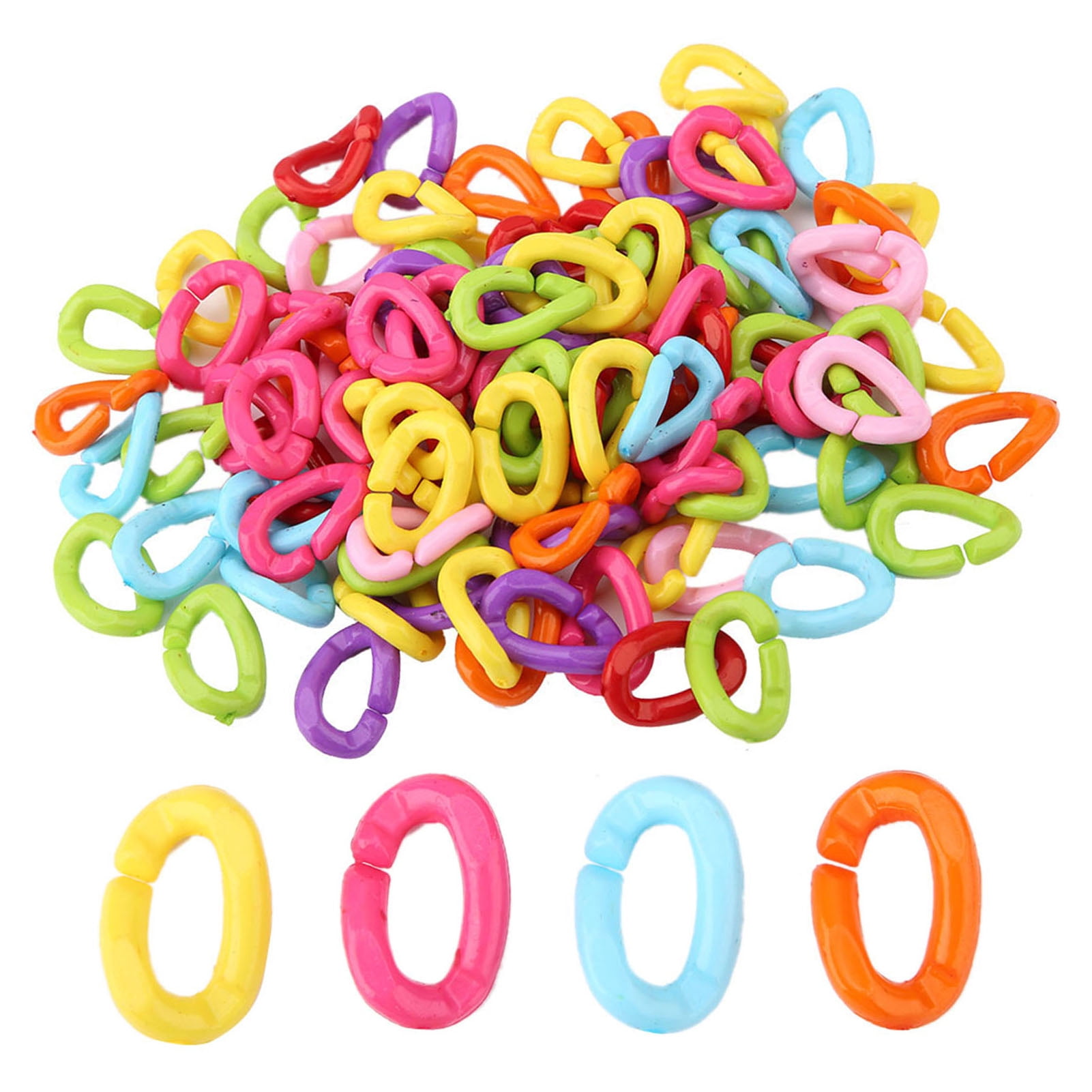 Colorful Plastic Chain Links, 100pc DIY Bird Toy Parts For Parakeets ...