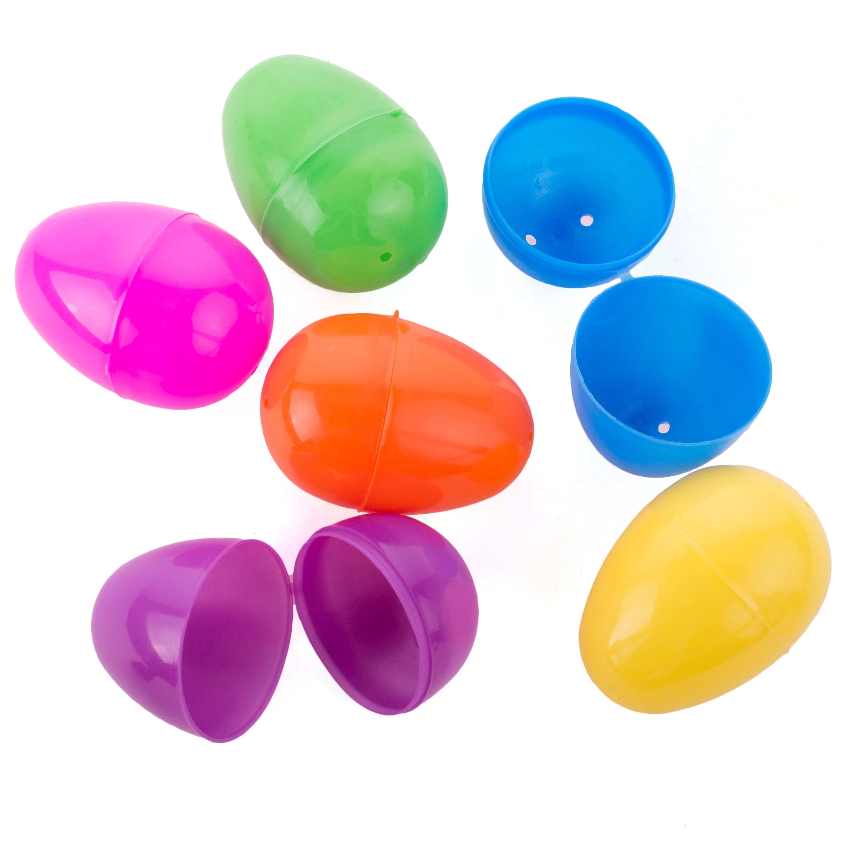 Colorful Plastic Hinged Fillable Plastic Easter Eggs, 12 CT, 2.5 ...