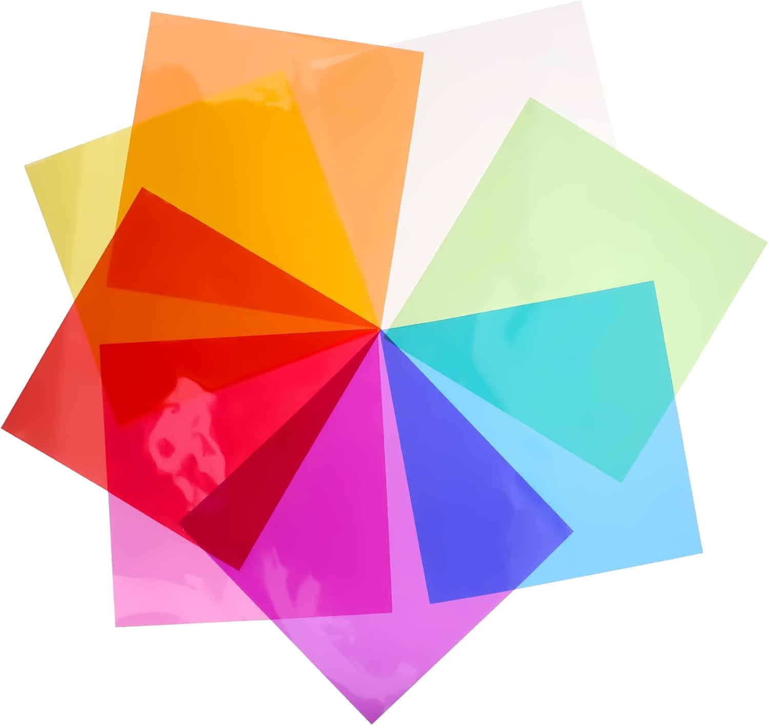 Colorful Plastic Paper, 160 Pieces Colored Transparency Sheets 7.5x7.5 ...