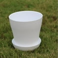 Colorful Plastic Plant Pots with Drainage Holes and Saucers,Open Pot PP ...