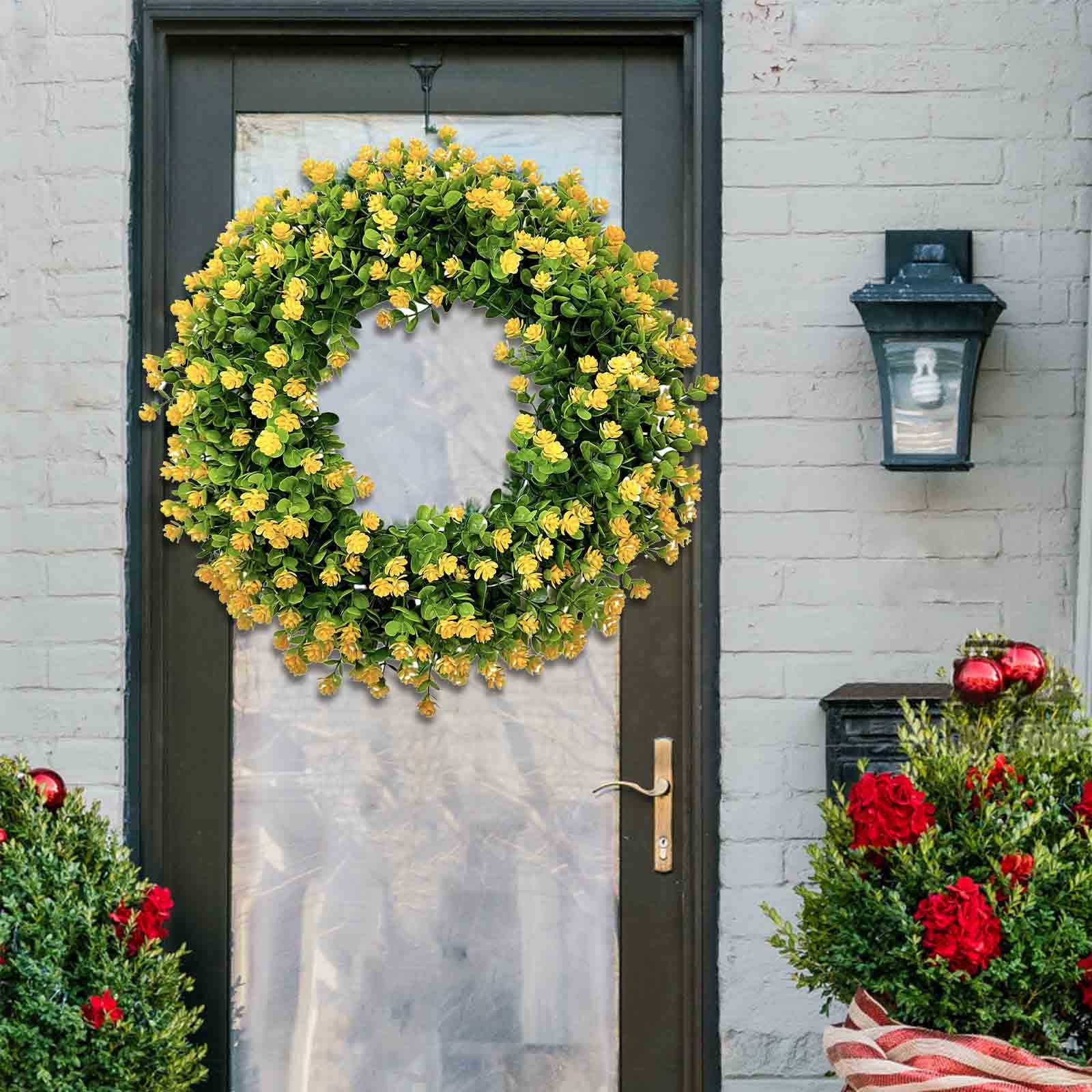 Colorful Plastic Wreath for Spring and Summer - Bright and Vibrant Leaf ...