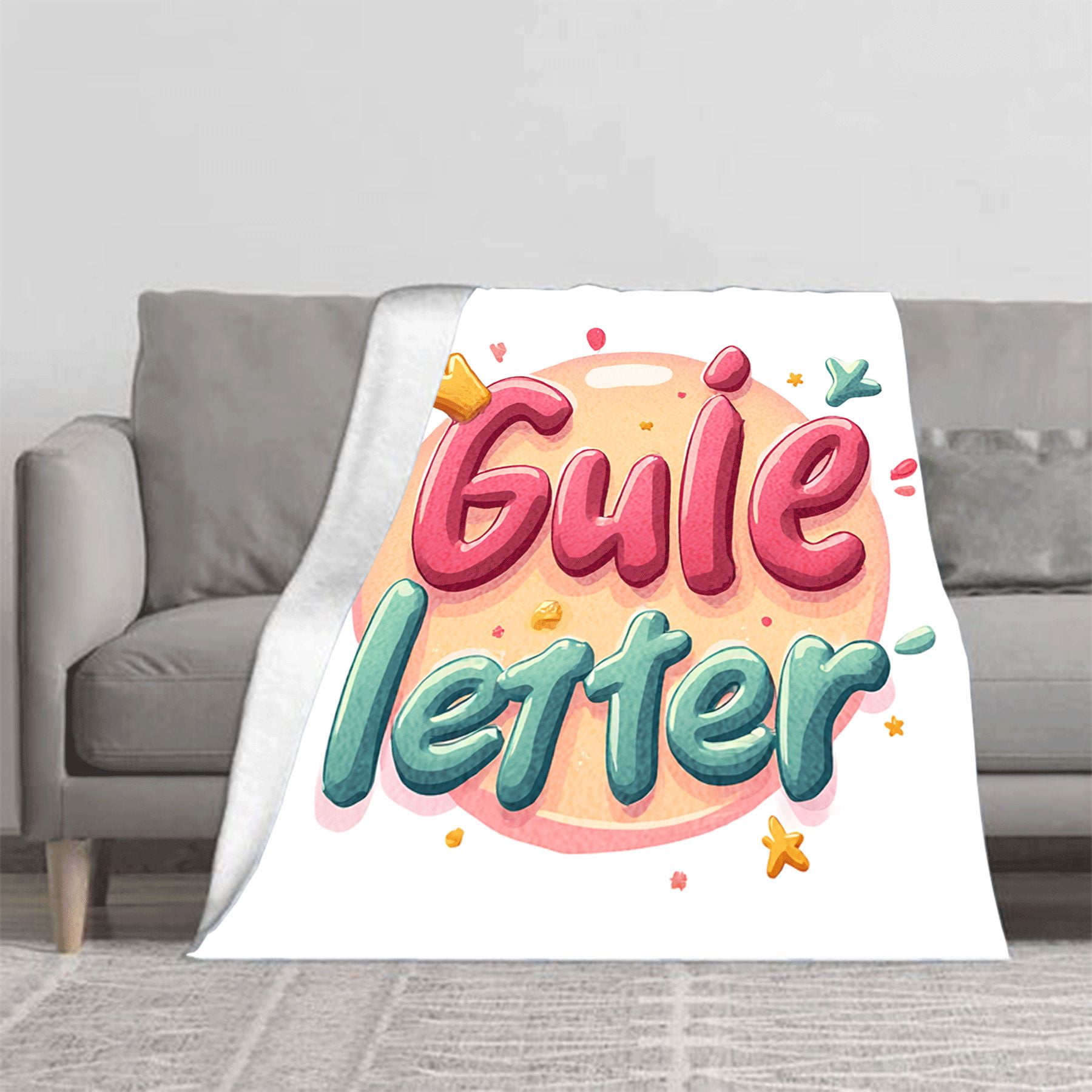 Colorful Playful Flannel Blanket - Soft & Warm Perfect for Sofa Travel ...