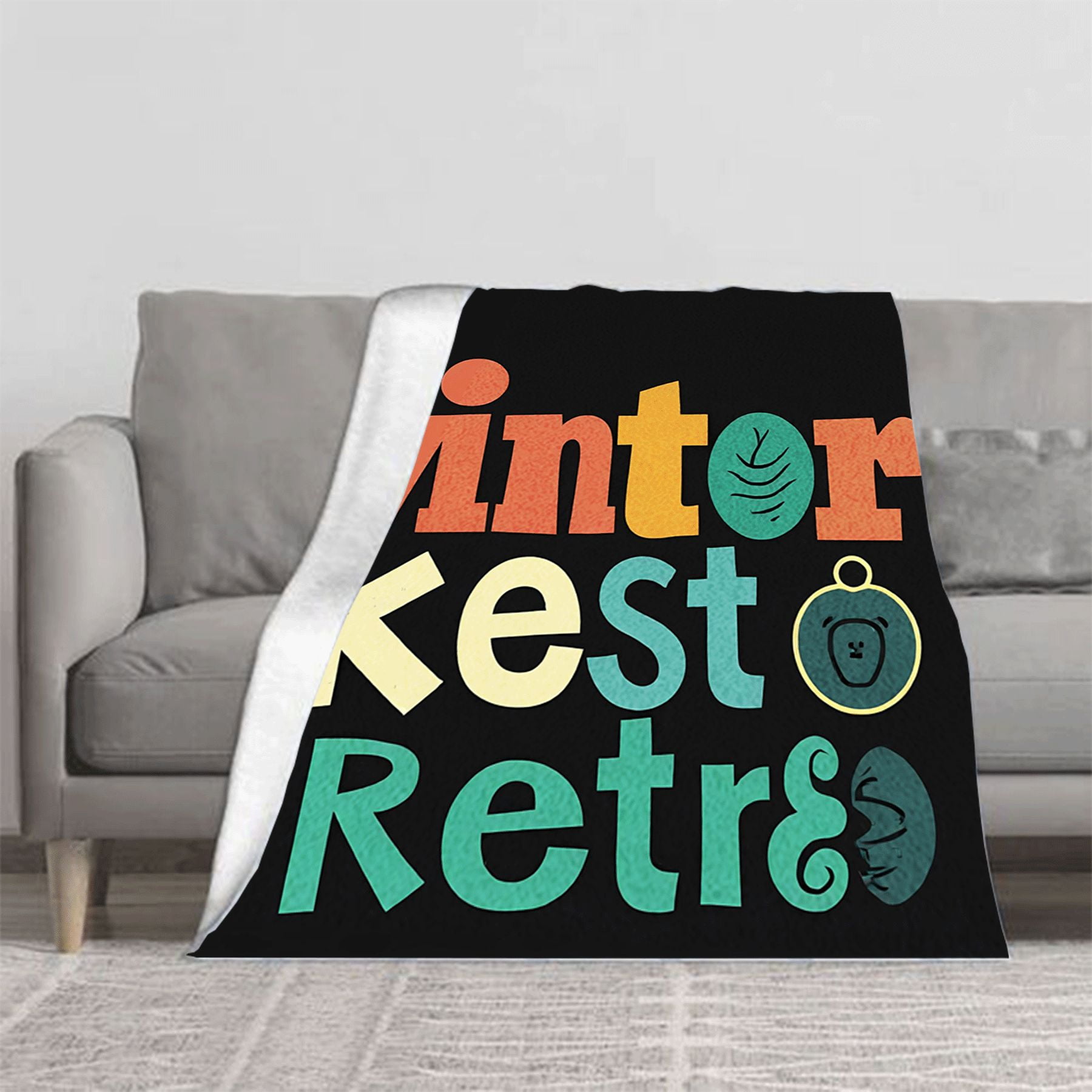 Colorful Playful Flannel Blanket - Soft & Warm Perfect for Sofa Travel ...
