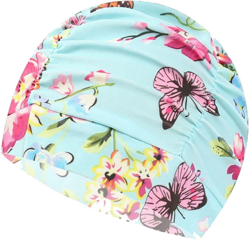 Colorful Pleated Nylon Cloth Swim Cap Large Swimming Cap Hot Spring ...