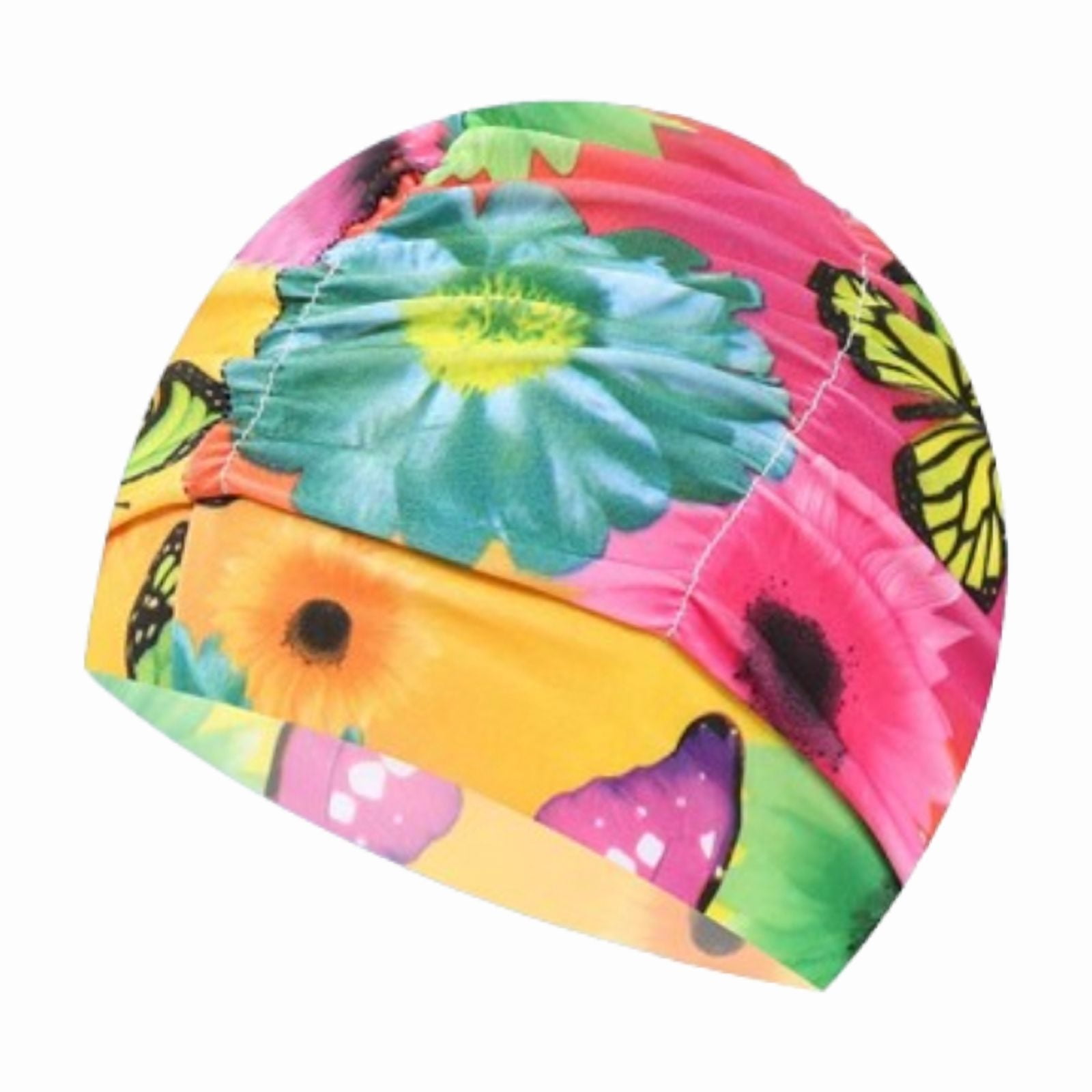 Colorful Pleated Nylon Cloth Swim Cap Large Swimming Cap Hot Spring ...