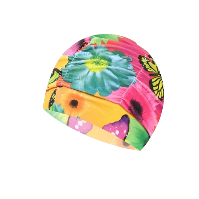 Colorful Pleated Nylon Cloth Swim Cap Large Swimming Cap Hot Spring ...
