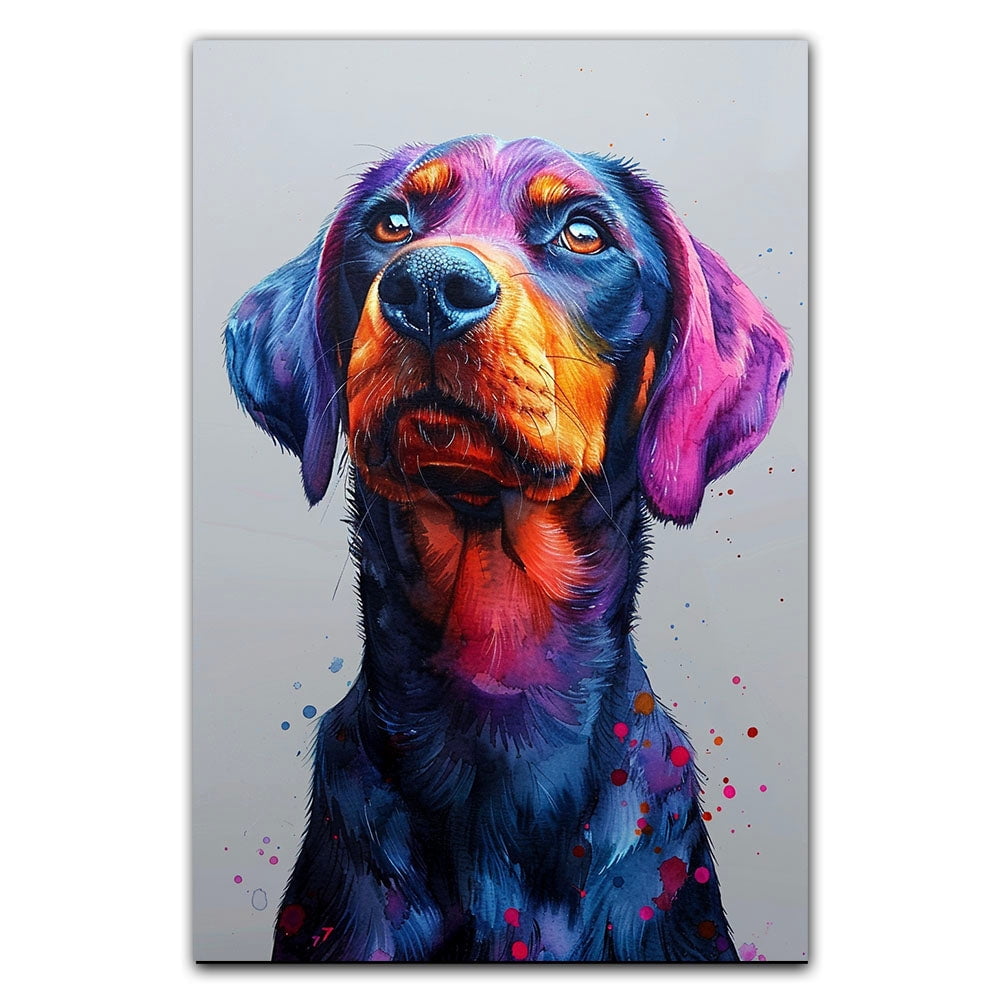 Colorful Plott Hound Wall Art Abstract Dog Posters Animal Canvas ...