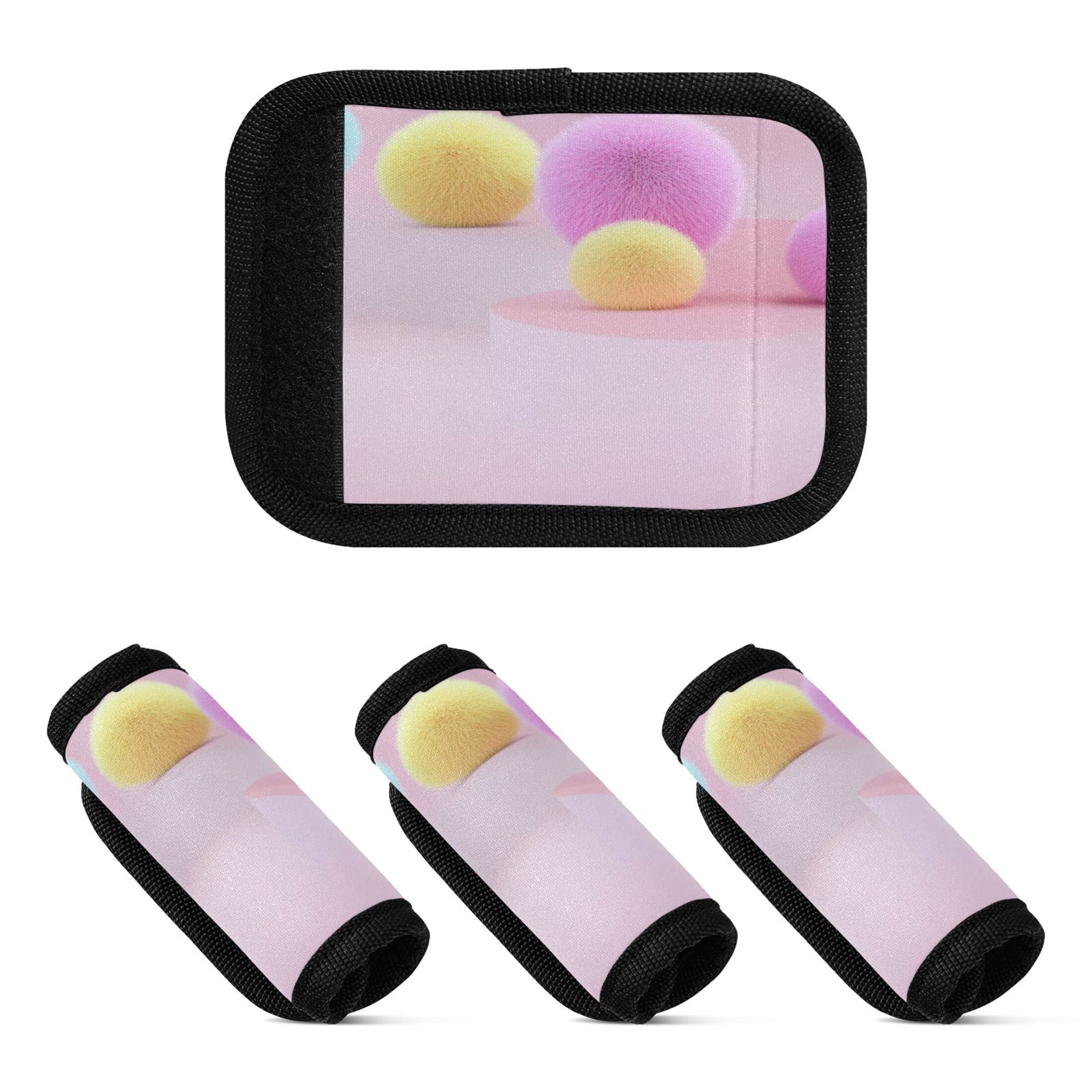 Colorful Plush Ball 2Pack Luggage Handle Wrap For Suitcase Travel ...