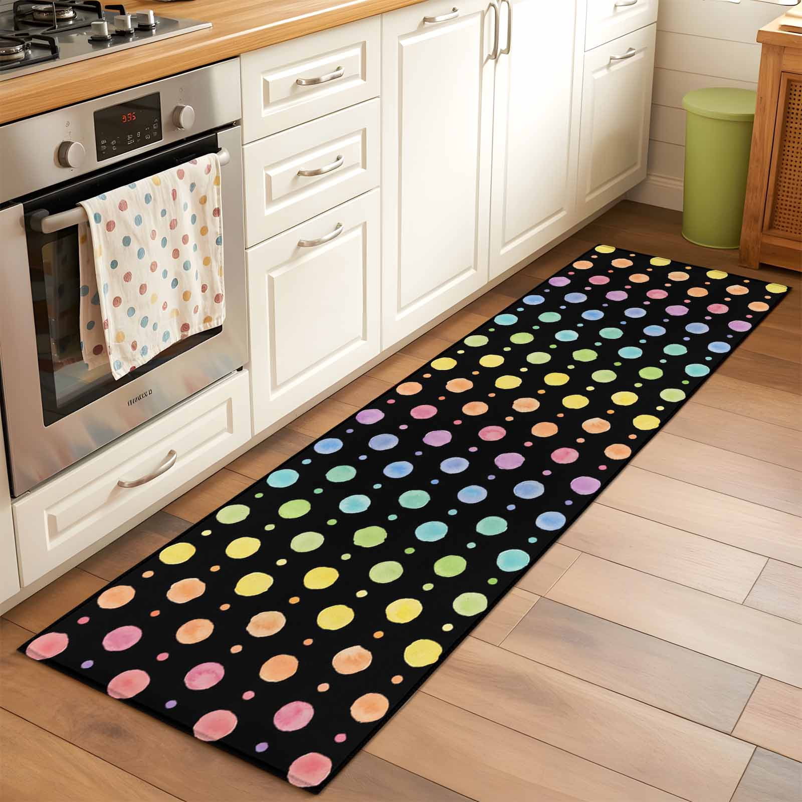 Colorful Point Hallway Washable Runner Rug 2x6 Cute Watercolor Red ...