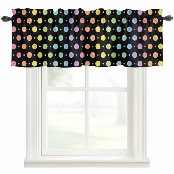 Colorful Point Valances for Windows Cute Watercolor Red Yellow Orange ...