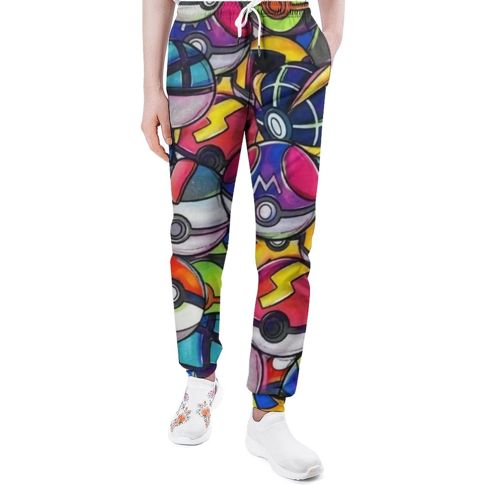 Colorful Pokémon Pikachu Ball Sweatpants for Men,Mens Joggers Pants ...