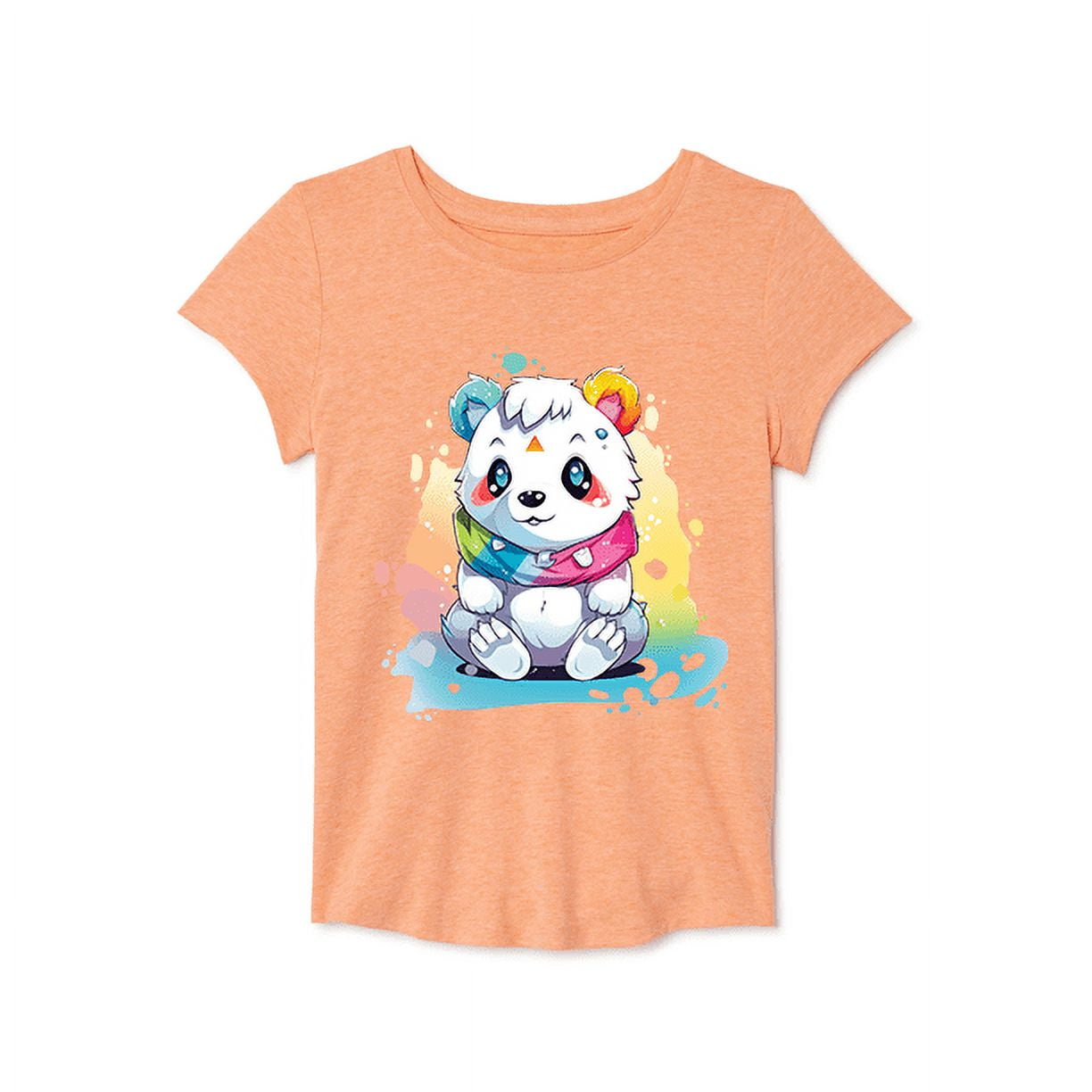 Colorful Polar Bear Cute Graphic T-Shirt for Girls Shirt Size 18 ...