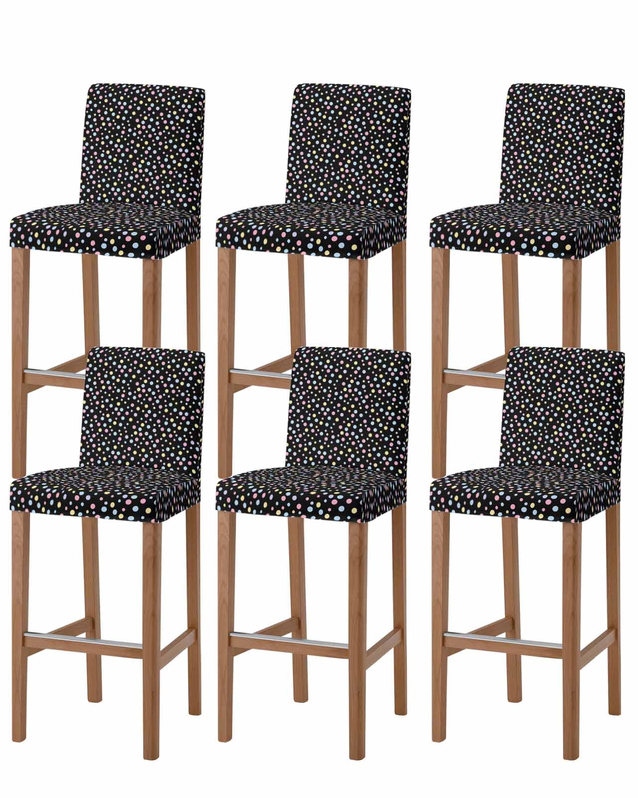 Colorful Polka Dot Bar Stool Covers Set of 6, Modern Minimalist ...