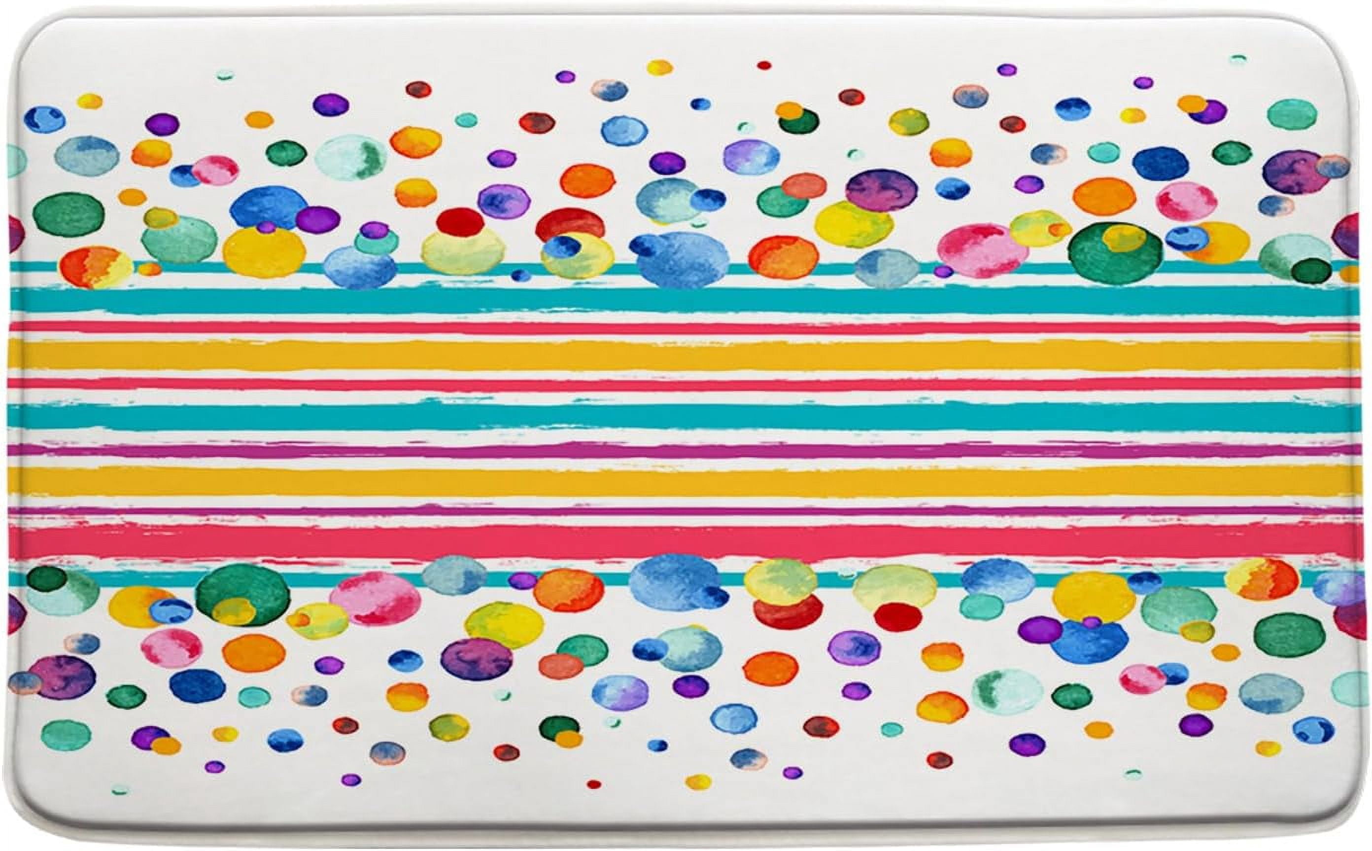 Colorful Polka Dot Bath Mat Rainbow Watercolor Polka Dots Gradient ...