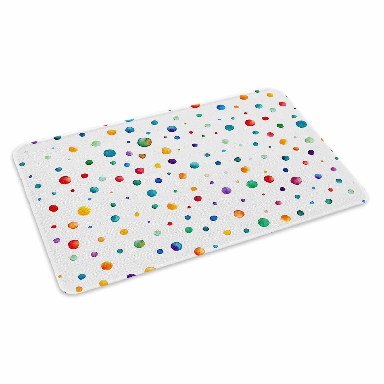 Colorful Polka Dot Doormat Outdoor Entrance 16"x24", Rainbow Point ...
