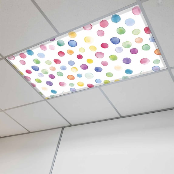 Colorful Polka Dot Fluorescent Light Covers, Rainbow Polka Dot ...