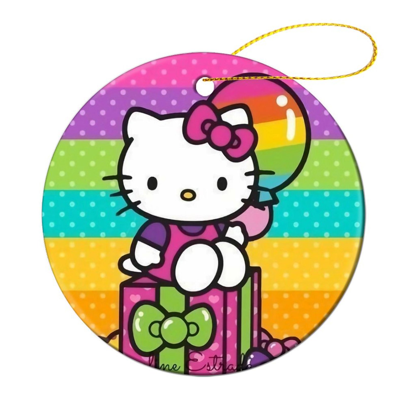 Colorful Polka Dot Hello Kitty Christmas Ornament,Farmhouse Christmas ...
