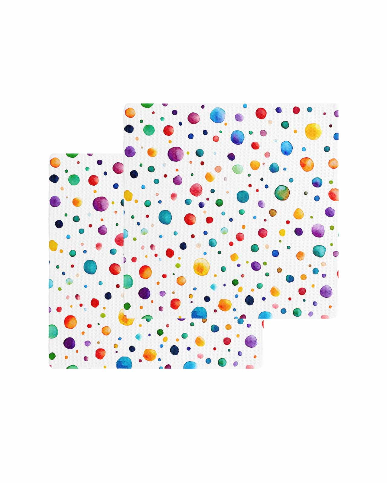 Colorful Polka Dot Kitchen Dish Towels for Drying Dishes Set of 2 ...