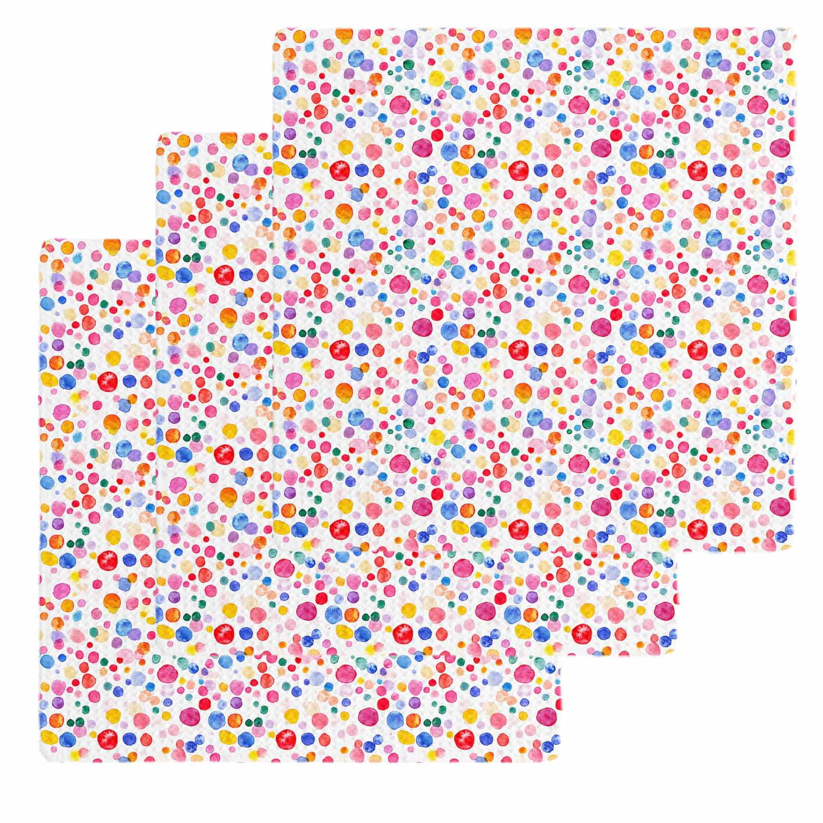Colorful Polka Dot Kitchen Dish Towels for Drying Dishes Set of 3 ...