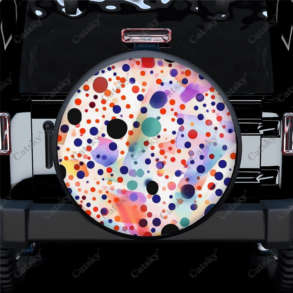Colorful Polka Dot Pattern Polyester Universal Spare Wheel Tire Cover ...