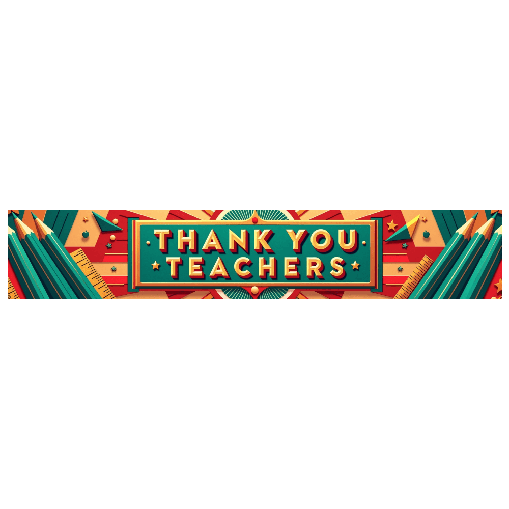 Colorful Polka Dot Pennant Banner Thank You Teachers Decoration ...