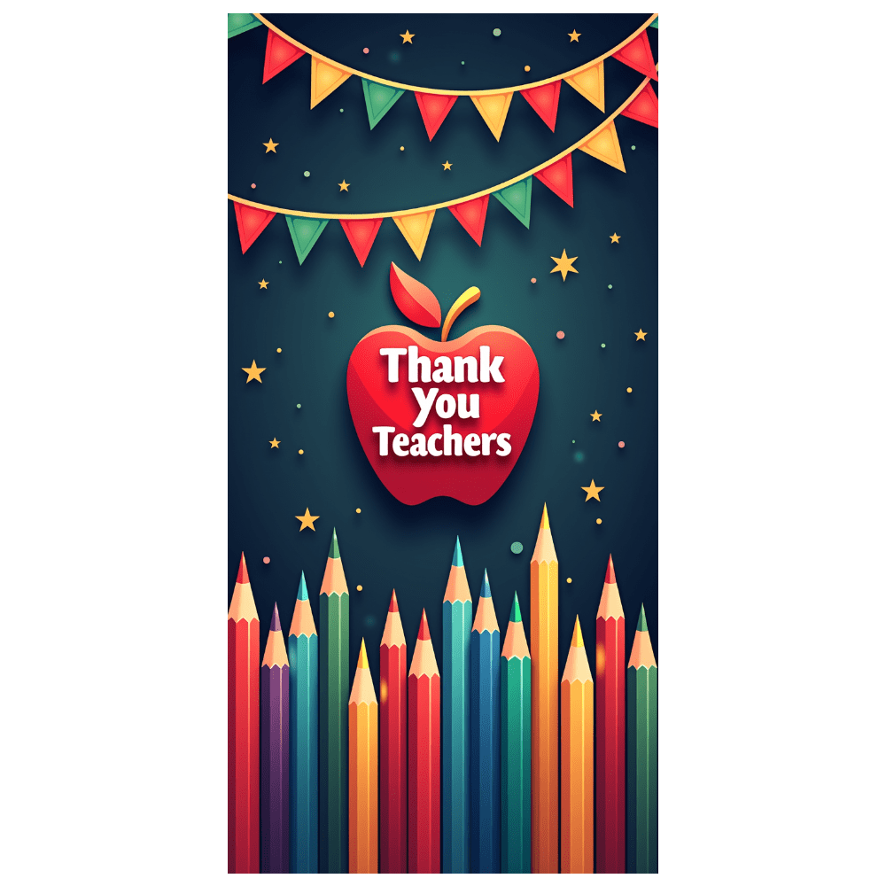 Colorful Polka Dot Pennant Banner Thank You Teachers Decoration ...