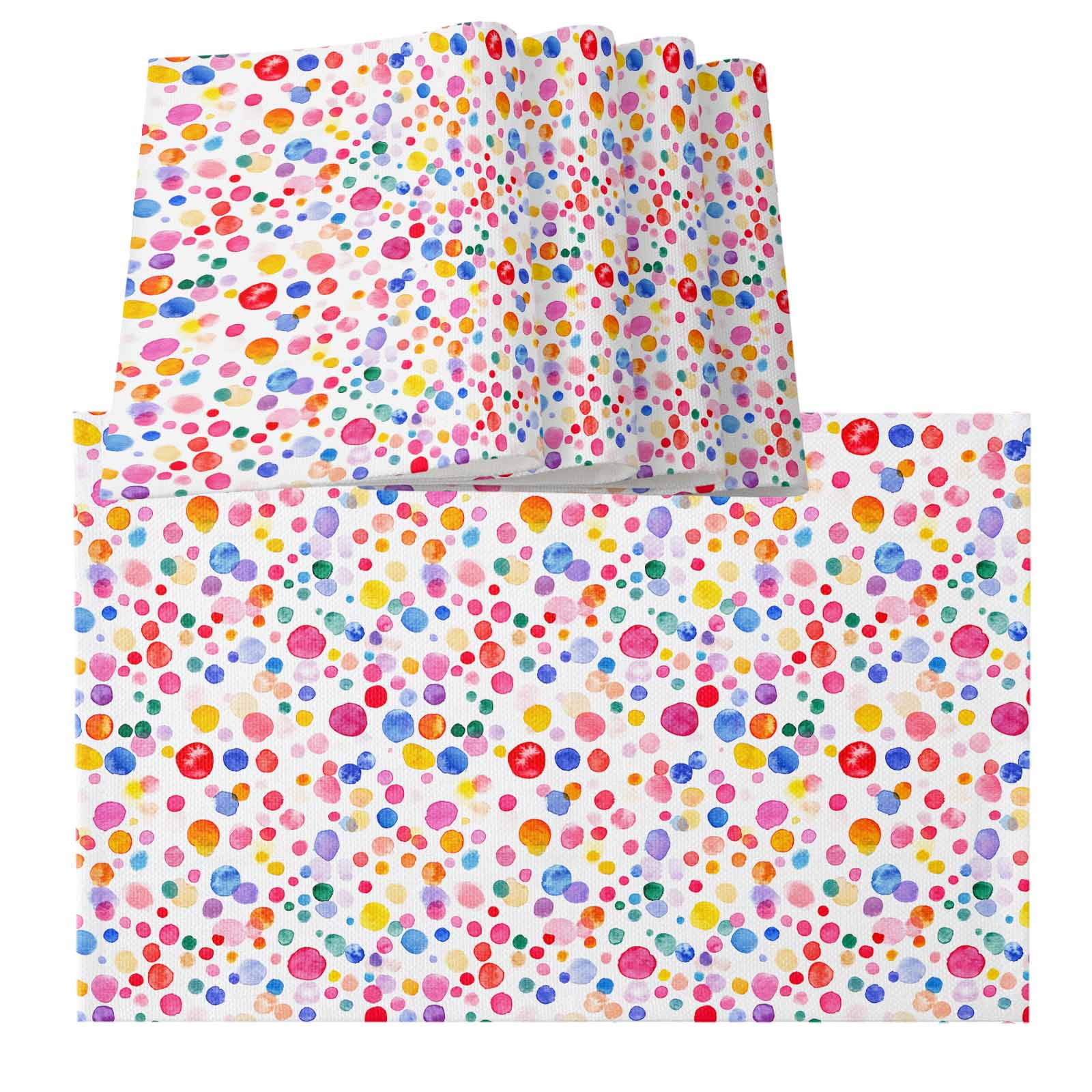Colorful Polka Dot Placemats for Dinning Table Set of 4, Rainbow ...