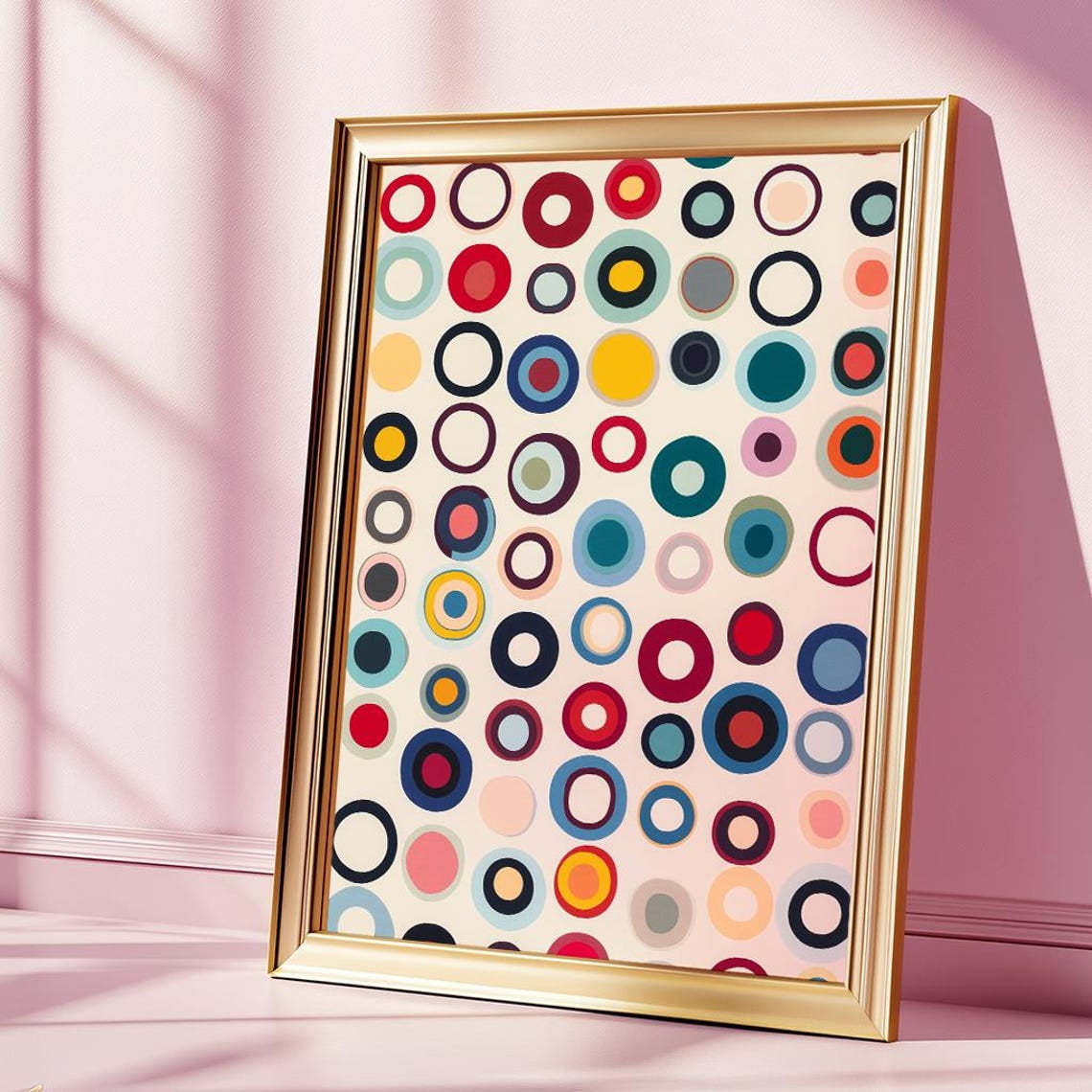 Colorful Polka Dot Print With Multicolor Dots, Modern Circles Art For ...