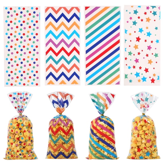 Colorful Polka Dot, Stripe, Star, and Chevron Pattern Festive Candy Bag ...
