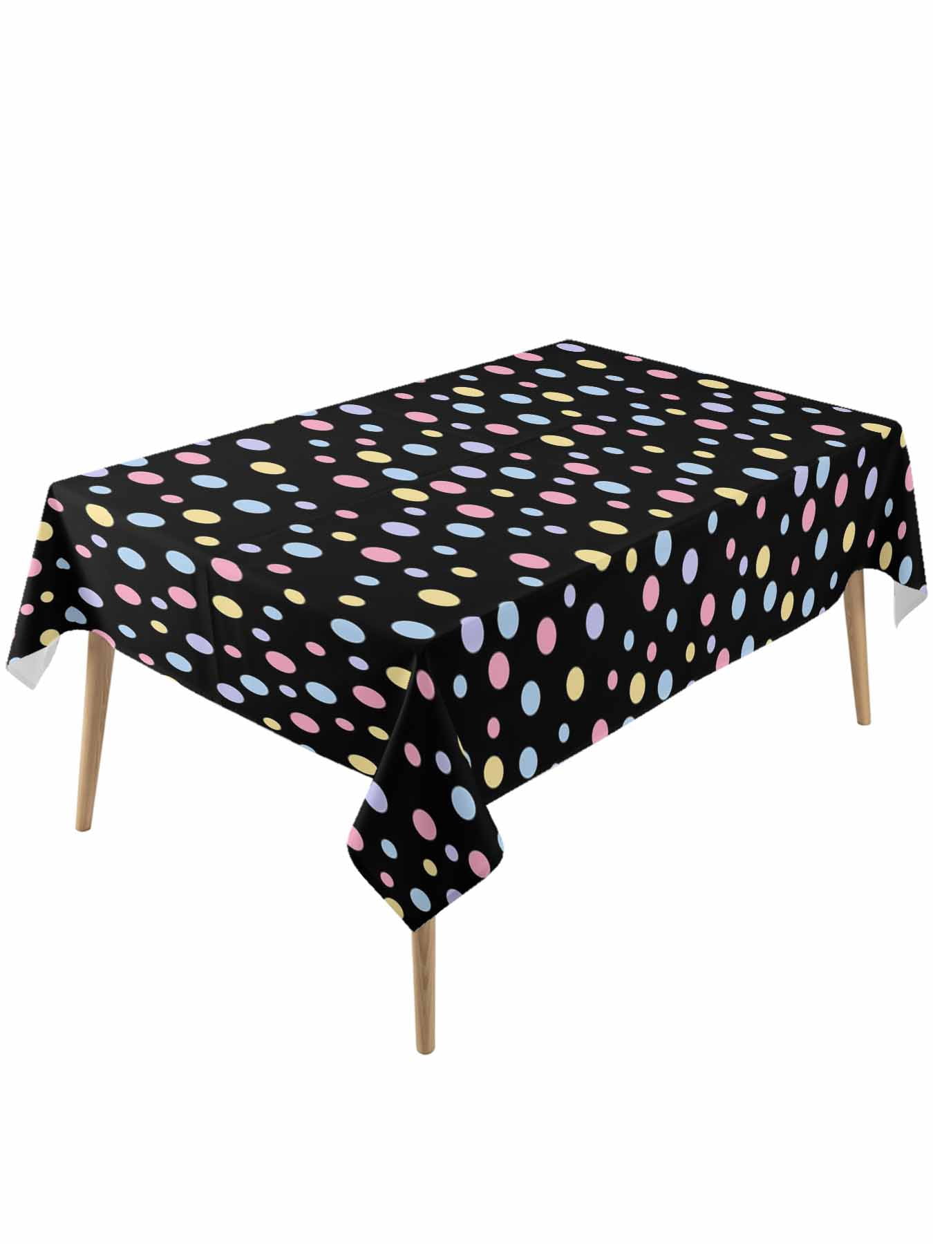 Colorful Polka Dot Table Cloth, Waterproof Tablecloth for Rectangle ...