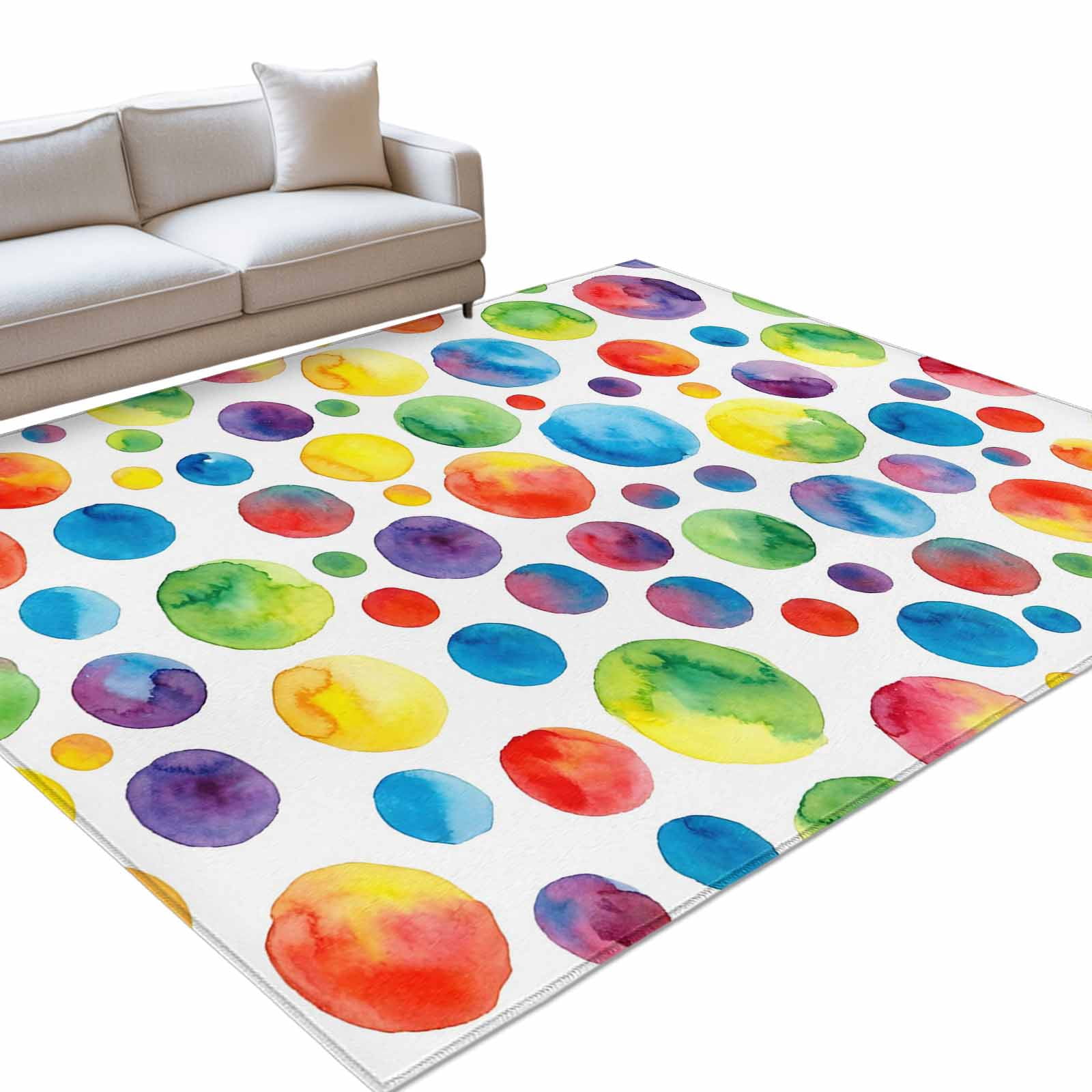 Colorful Polka Dot Washable Rug 4x6 Area Rug for Living Room Bedroom ...