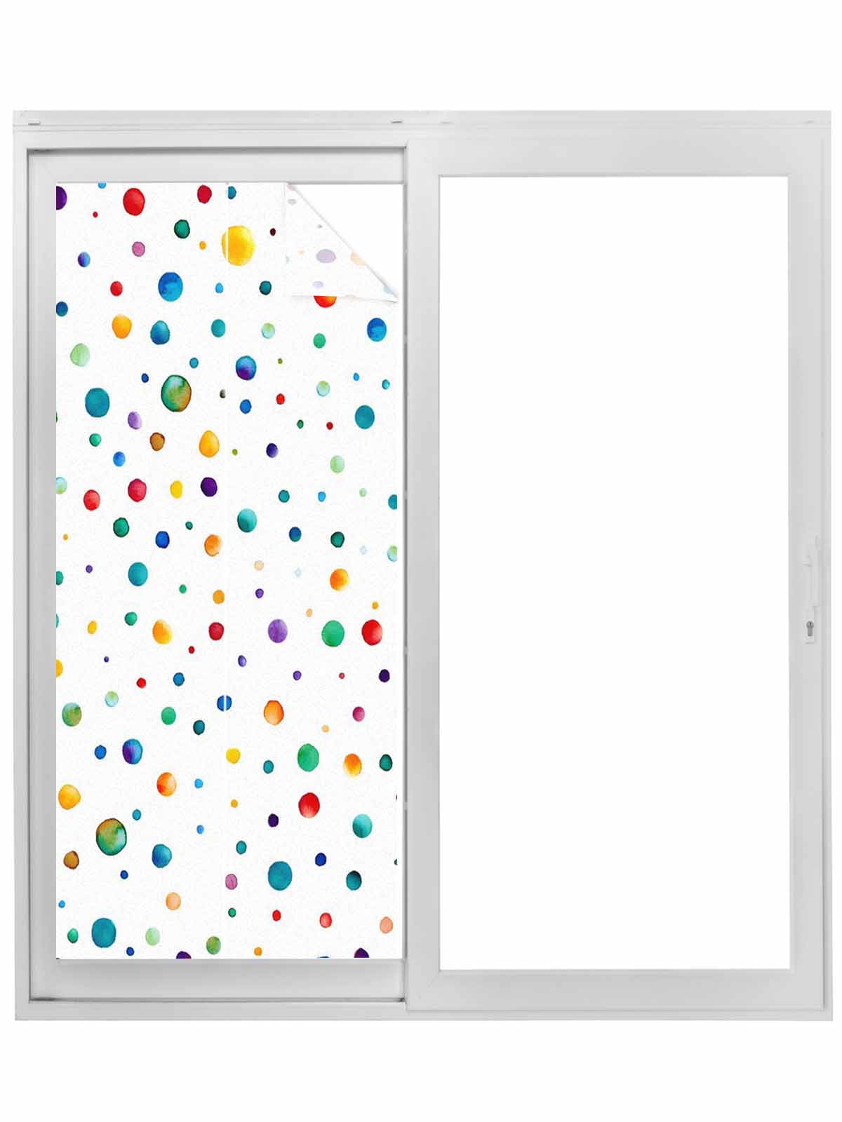 Colorful Polka Dot Window Privacy Film, Rainbow Point Vibrant Static ...