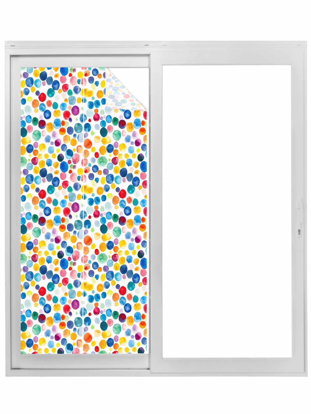 Colorful Polka Dot Window Privacy Film, Rainbow Polka Dots Watercolor ...