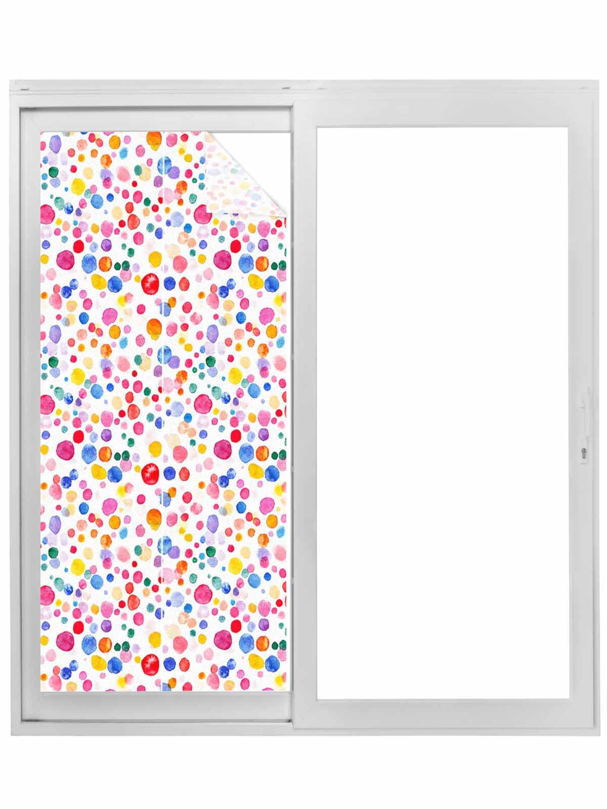 Colorful Polka Dot Window Privacy Film, Rainbow Watercolor Polka Dots ...