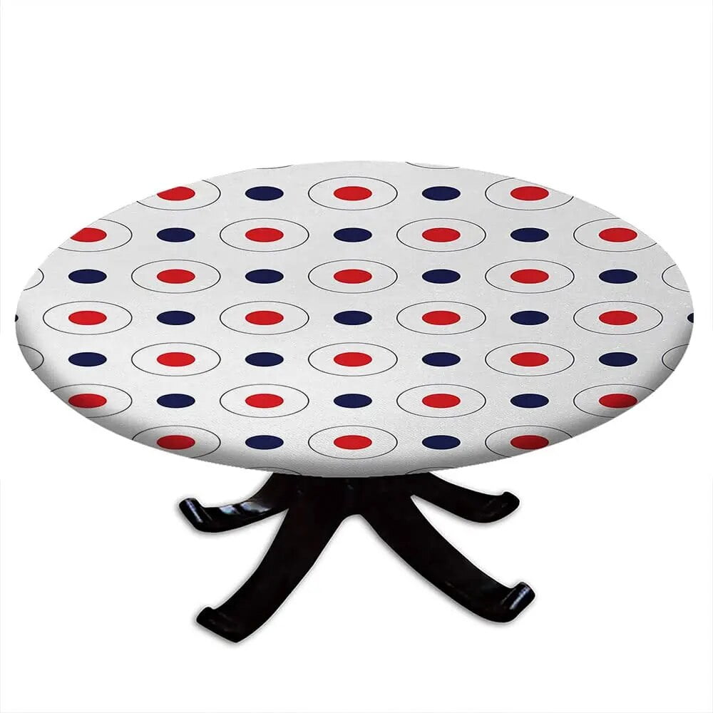 Colorful Polka Dots Round Fitted Table Covers Elastic Edge Circle ...