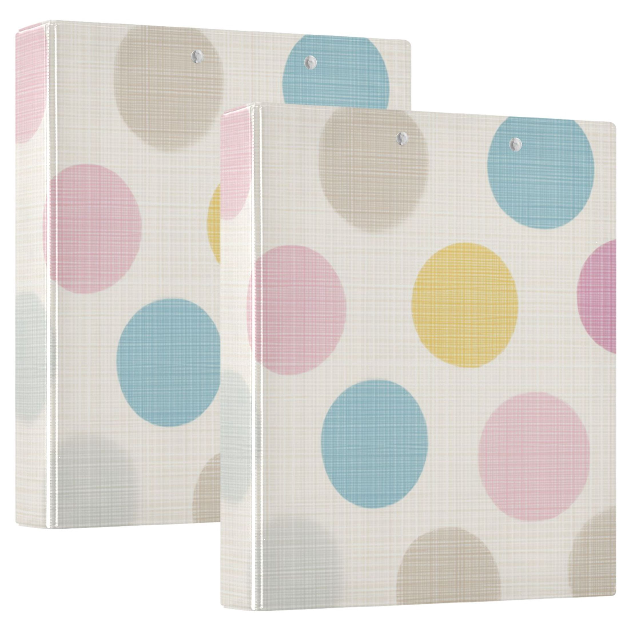 Colorful Polka Dots with Beige Background Round Ring Binder 3 Rings 1.5 ...