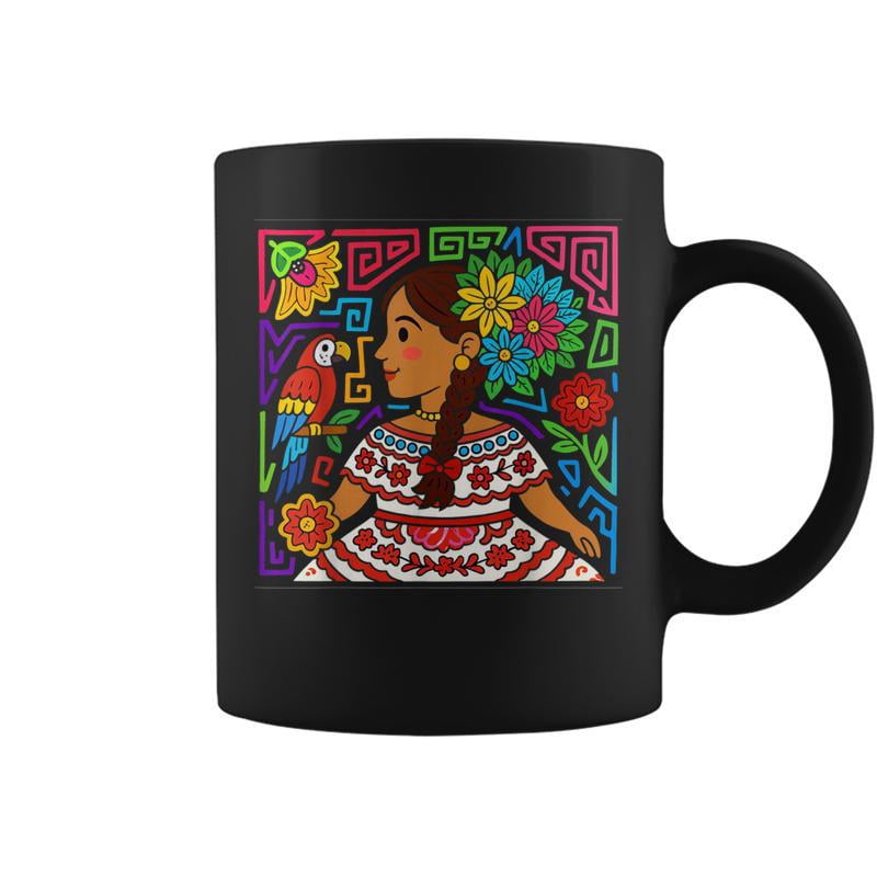 Colorful Pollera Girl Mola Inspired Panama Coffee Mugs - Walmart.com