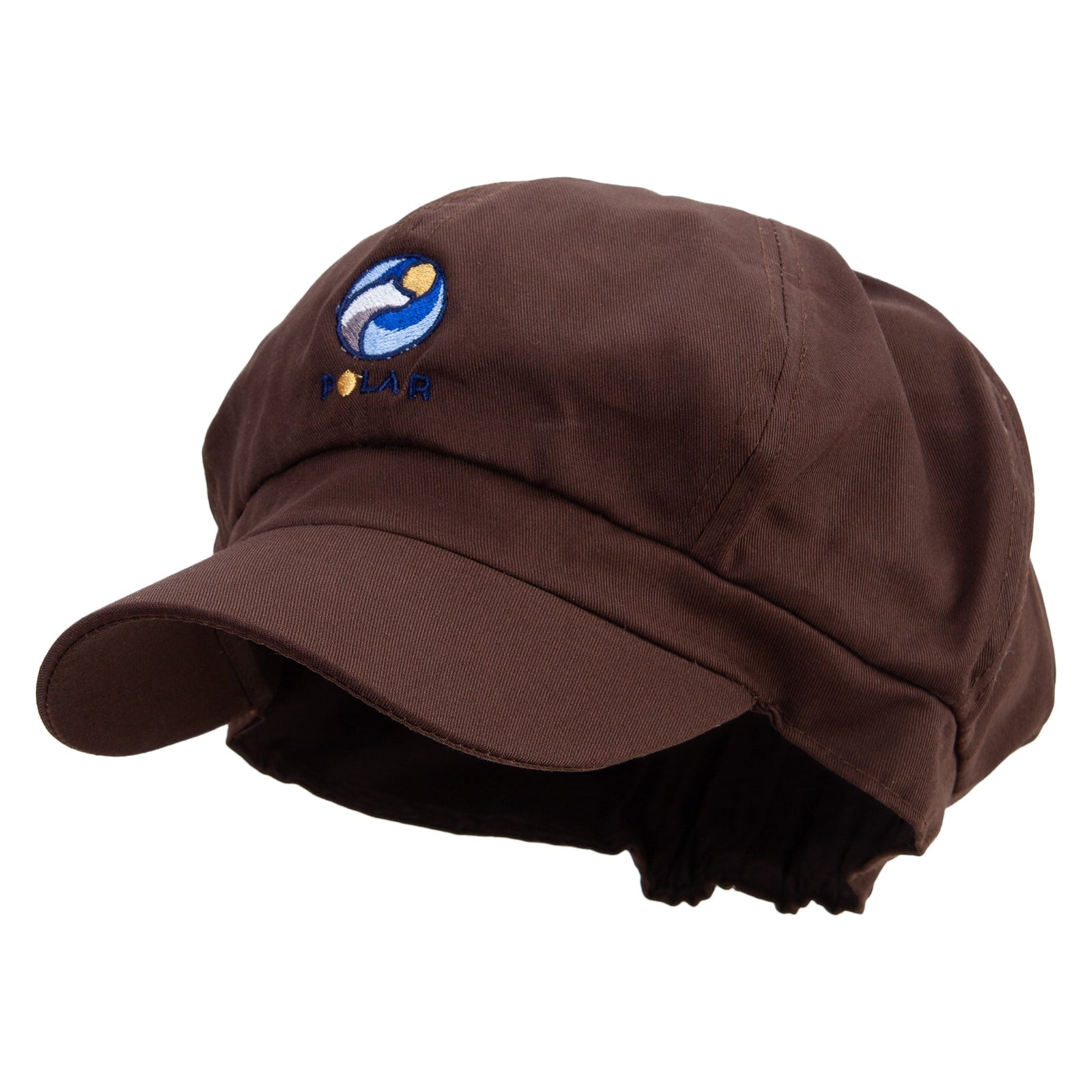 Colorful Polor Bear Embroidered Cotton Elastic Newsboy Cap - Brown OSFM ...