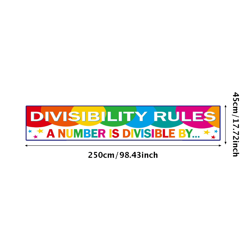 Colorful Polyester Divisibility Rules Banner Educational Classroom ...