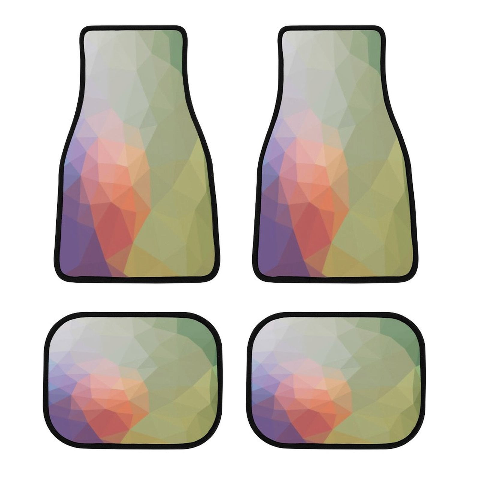 Colorful Polygon Car Floormat Heavy Duty Front Rear Floor Mats Carpet Floor Protection Fits Most ...