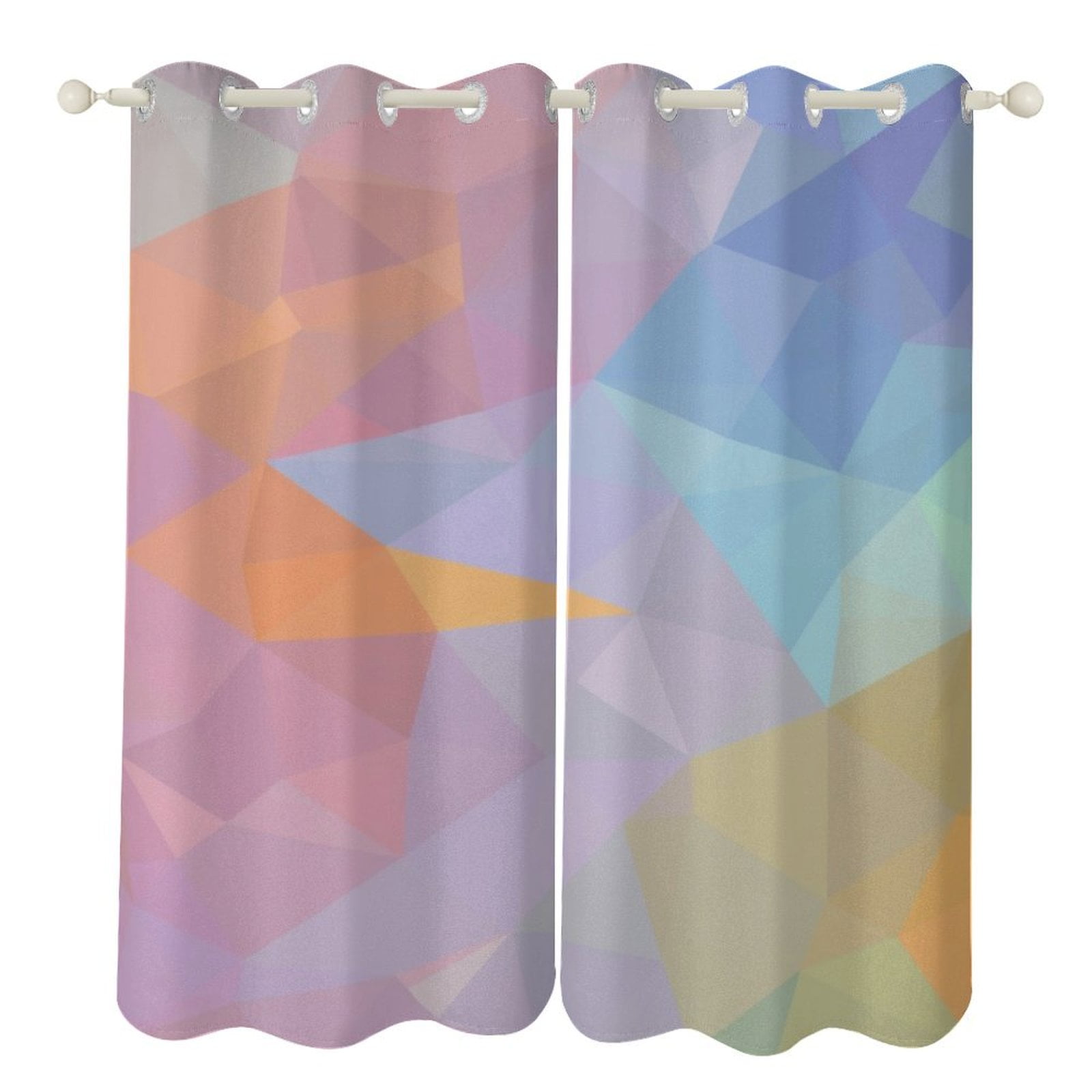 Colorful Polygon Curtains for Bedroom Living Room Drapes Kitchen Children's Room Window Curtain ...
