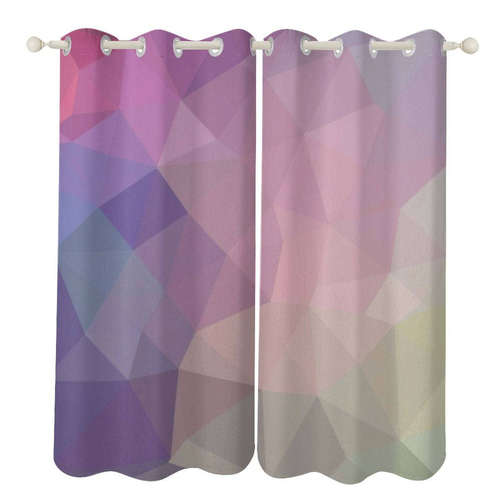 Colorful Polygon Curtains for Bedroom Living Room Drapes Kitchen Children's Room Window Curtain ...